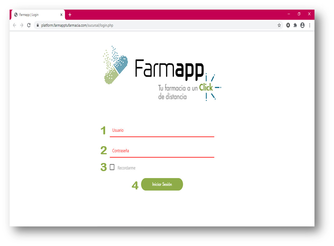 Inicio de sesión – Documentación Farmapp
